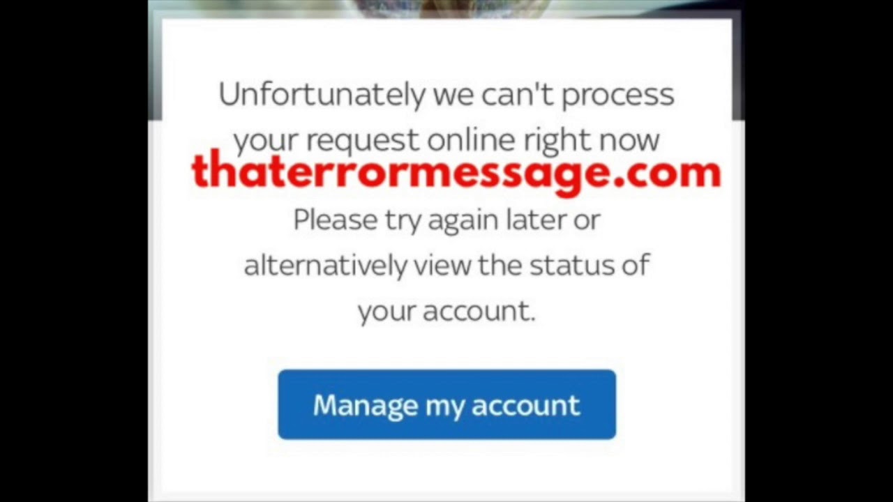 We can't process your request online right now. (Sky TV) - YouTube