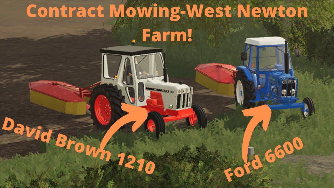 Ford and David Brown Mowing for Contracting!Farming Simulator 19 - YouTube