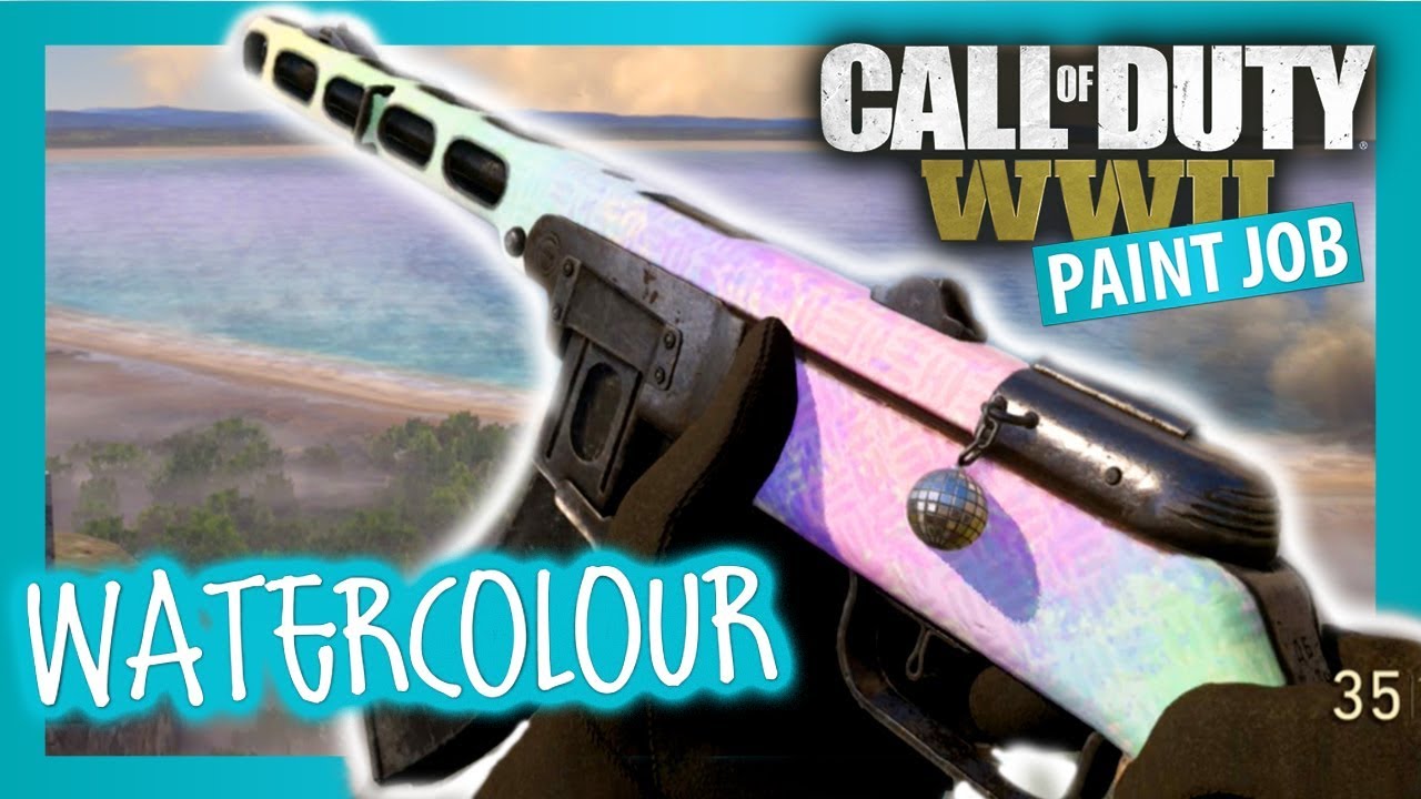 🌈 RAINBOW WATERCOLOUR CUSTOM PAINT JOB 😍| Call of Duty: WW2 | Tutorial ...