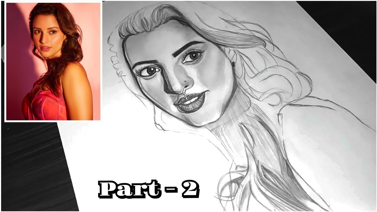 Tripti Dimri Pencil Drawing / Face Drawing - YouTube