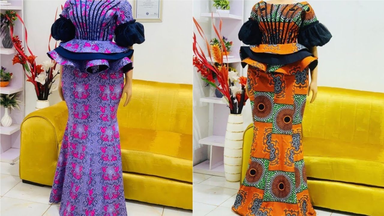 How to cut and sew 3layers peplum flare/ How to cur and sew 360" and ...