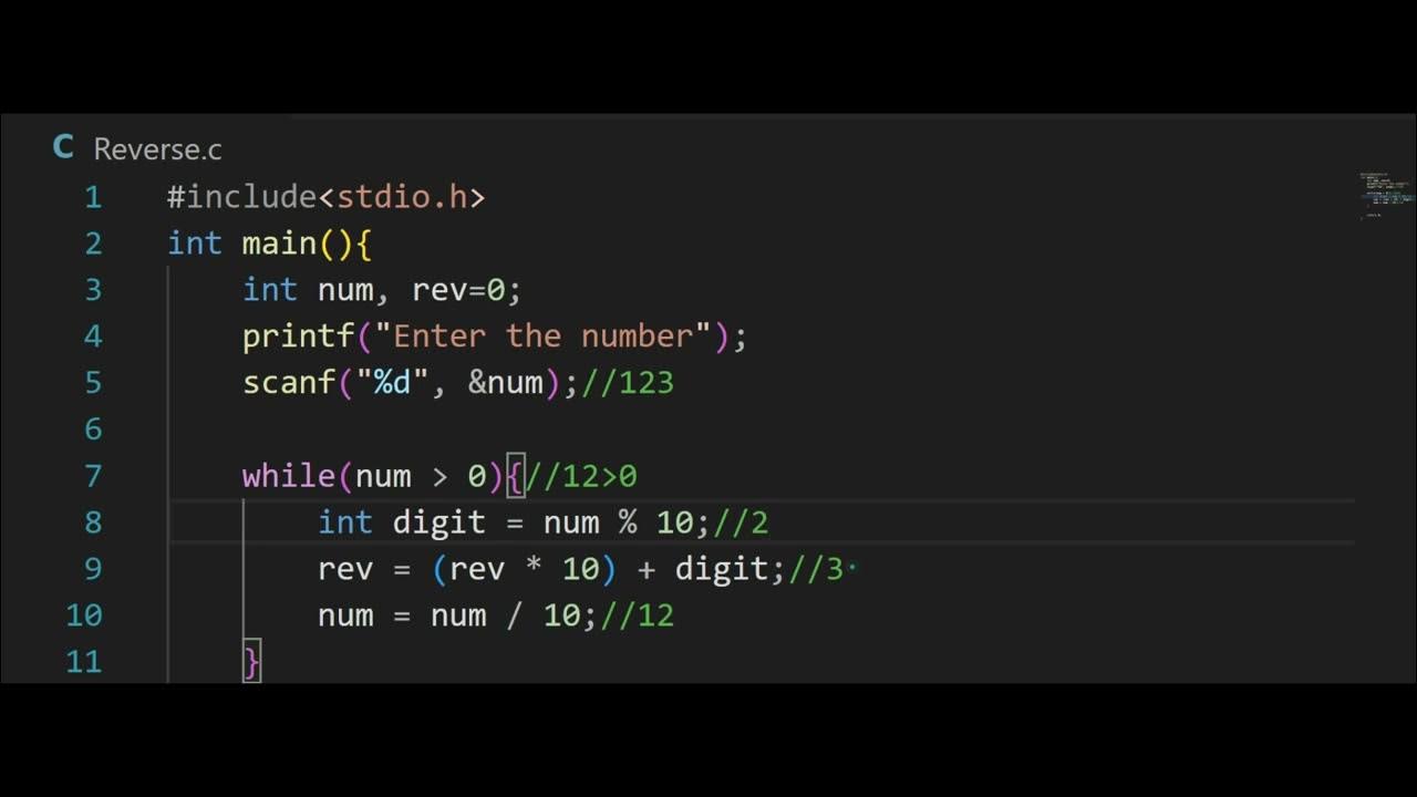 Reverse Number Program in C | Lecture - #19 - YouTube