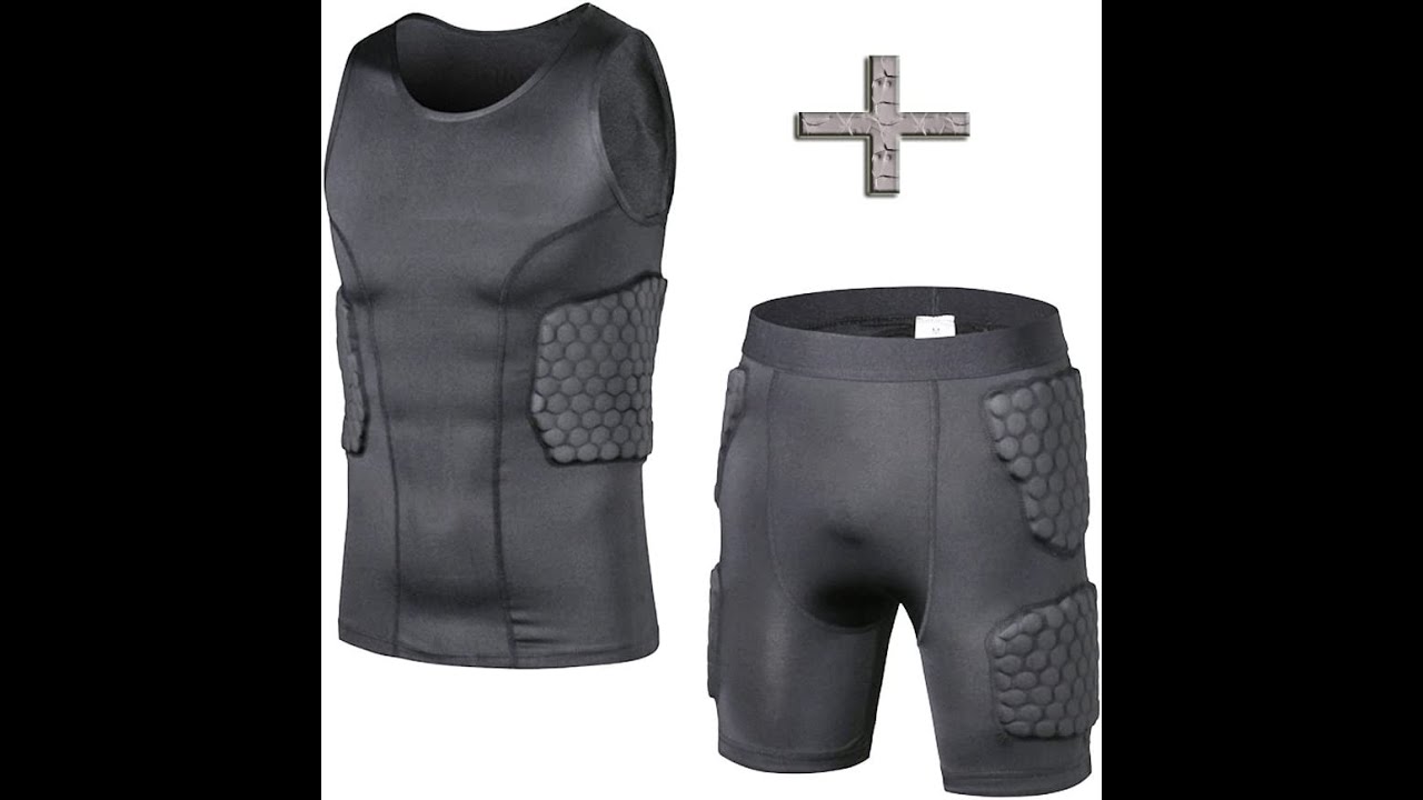 Men's Padded Compression Shirt Training Vest3 Pad Sleeveless T Shirt ...