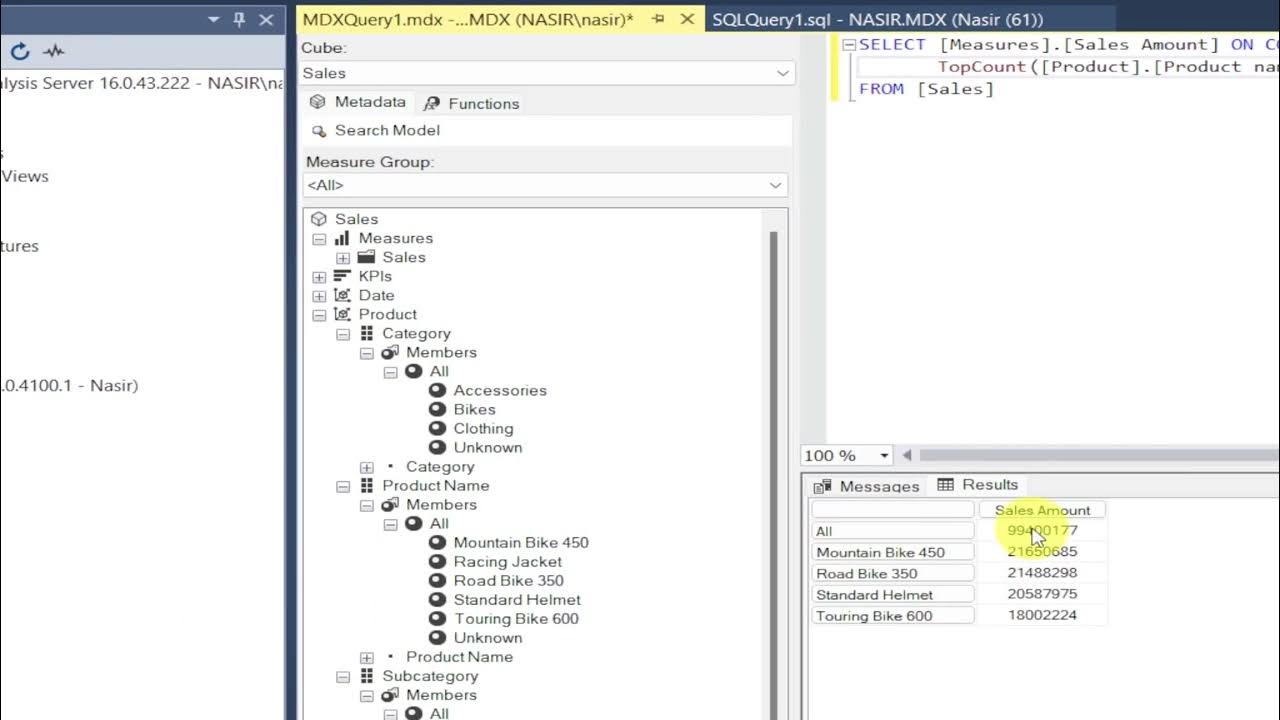 11 6 Multi Dimensional eXpressions - MDX Set Based Functions - YouTube