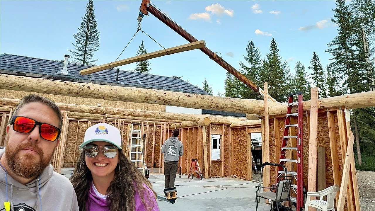 Notching Loft Logs & Framing Interior Walls | Alaskan Hybrid Log Home ...