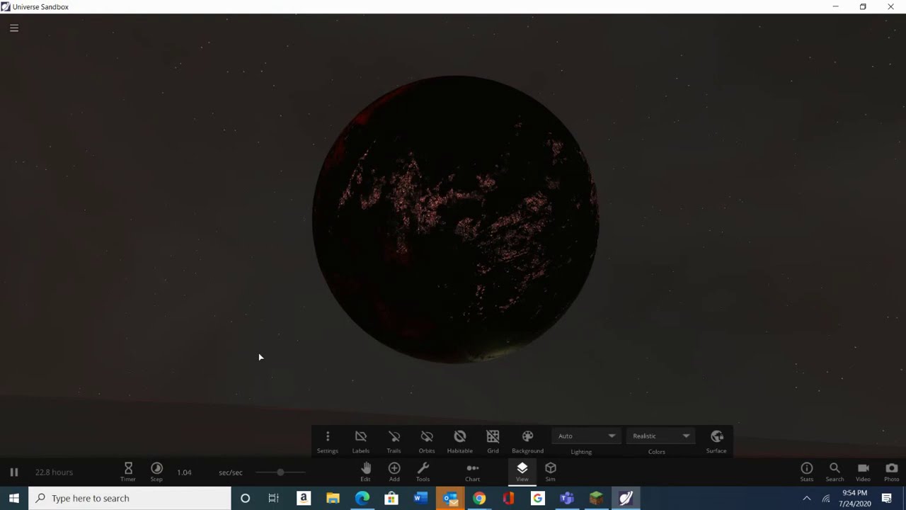 Theia collision from earth's surface (Universe Sandbox) - YouTube