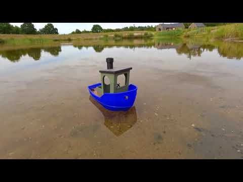 RC Benchy in the water for the first time. - YouTube