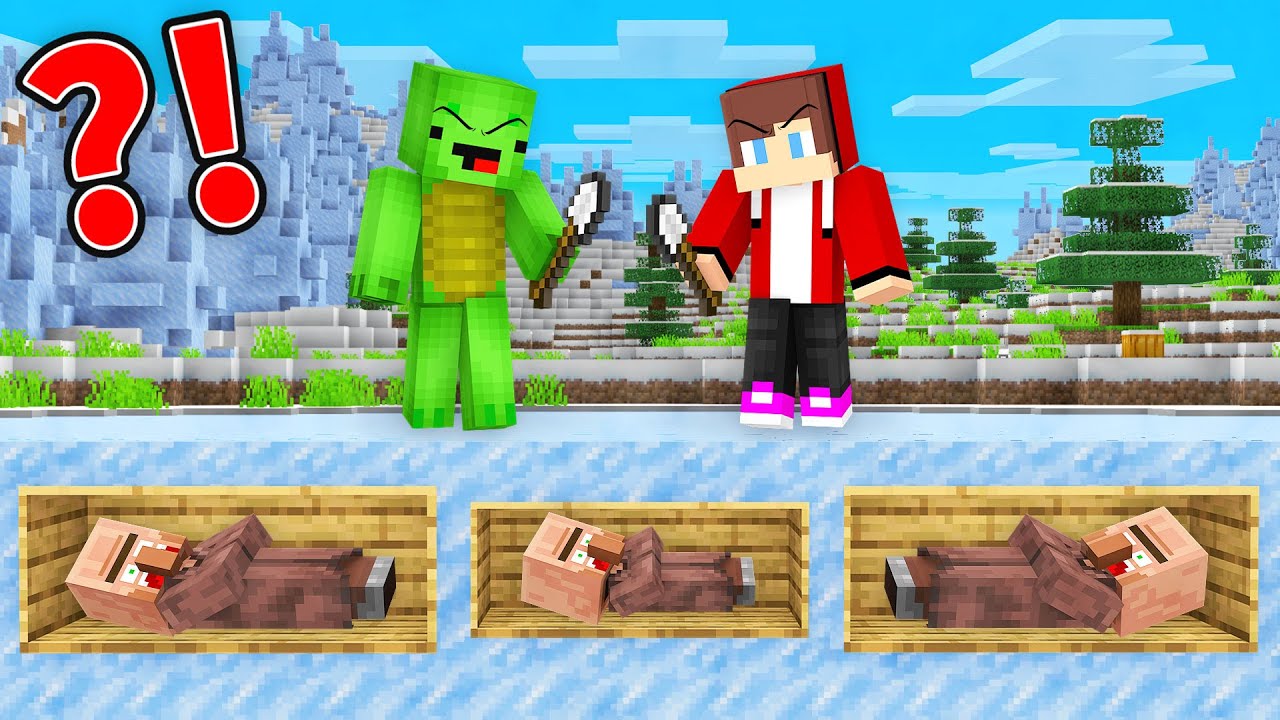 Mikey and JJ BURIED Villagers ALIVE Under The ICE in Minecraft (Maizen) - YouTube