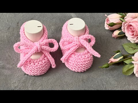 Bağcıklı Bebek Patiği - Örgü Kafası