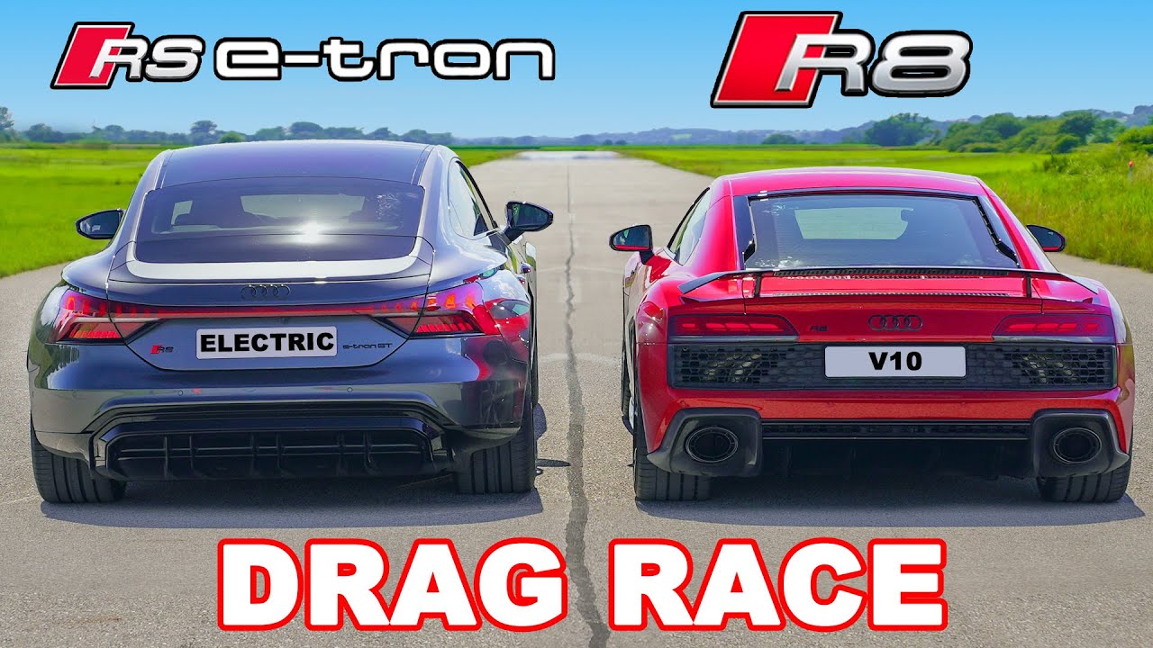 Audi R8 v RS e-tron GT: DRAG RACE - YouTube