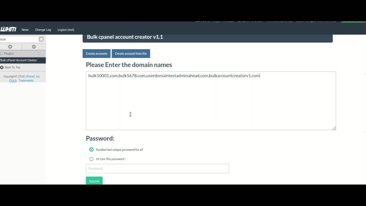 Bulk cpanel account creator v1.0 - YouTube