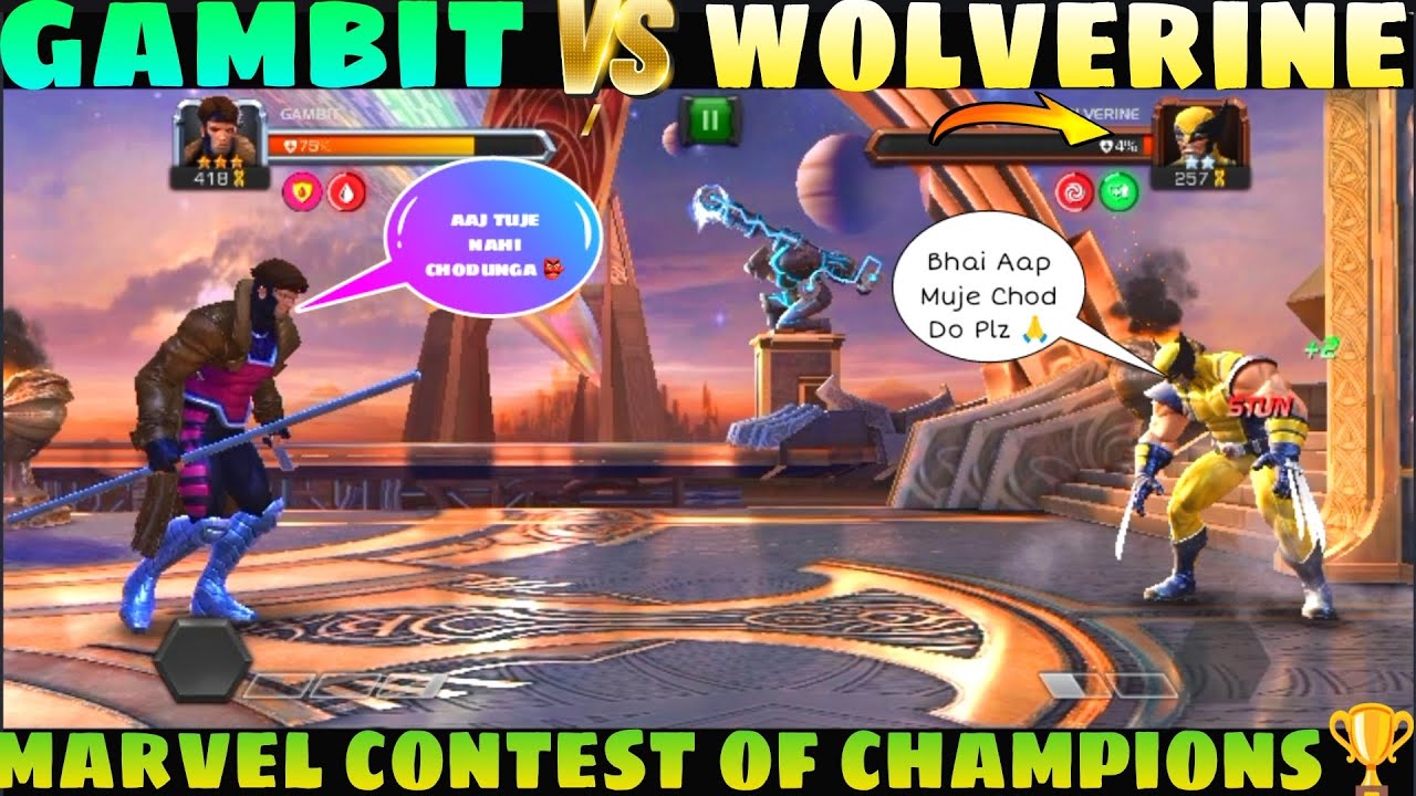 Gambit VS Wolverine Intense Fight 👺 | Marvel Contest Of Champions New ...
