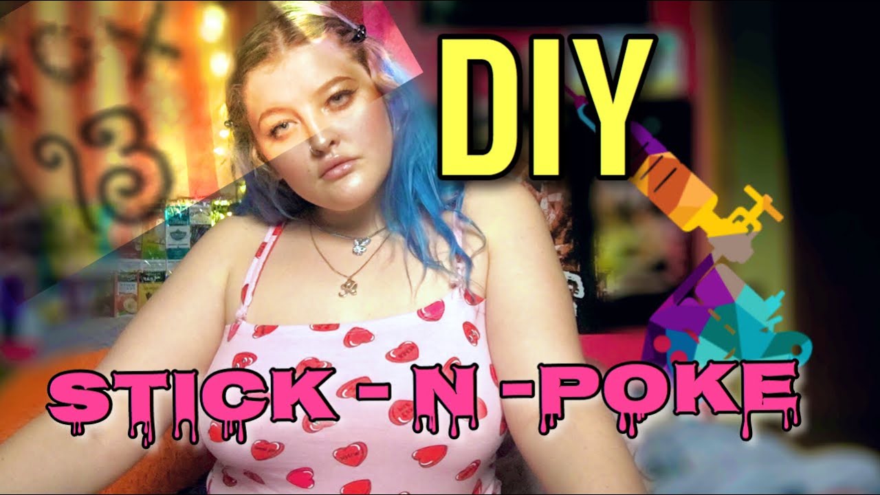DIY STICK N POKE TATTOO 🍒(clean way) - YouTube