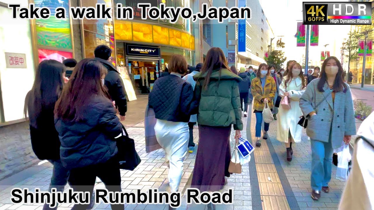 4K 60fps HDR// Take a walk in Tokyo, Japan,Shinjuku South area→Shinjuku ...