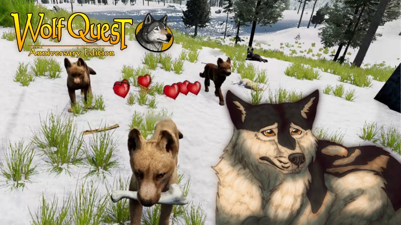 Puppies, Coyote Attack, and Mule Deer Fawns! WolfQuest 3 AE Slough ...