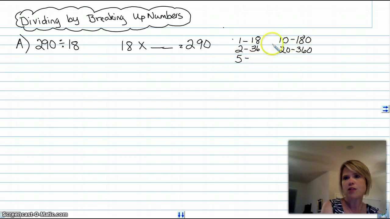 Dividing by Breaking Up Numbers - YouTube