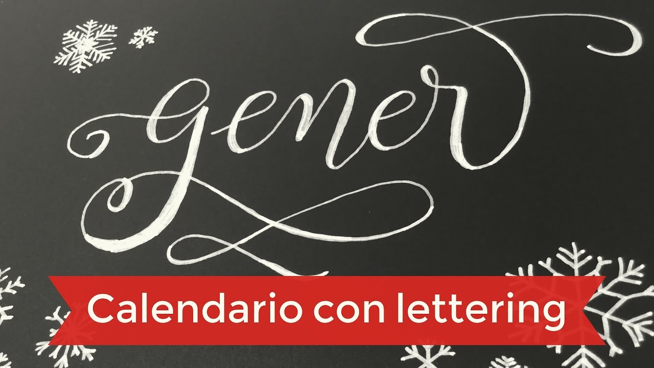 Calendario decorado con lettering : enero - YouTube