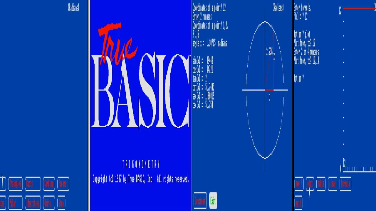 ATARI ST Trigonometry By Tucker Bogart, Ruth Kemeny, John G True Basic Inc 1987 EDUCATIONAL ...