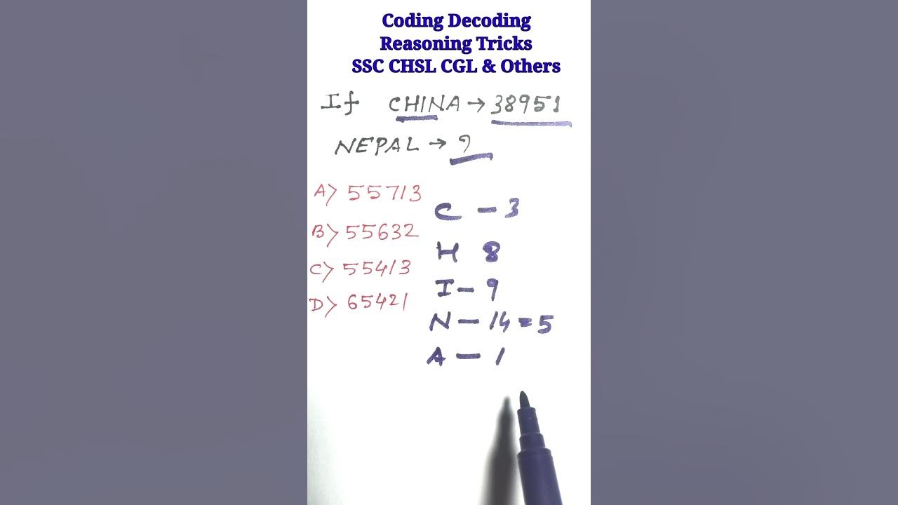 Coding Decoding Coding Decoding Reasoning Tricks Reasoning For Ssc Cgl Chsl Shorts Youtube