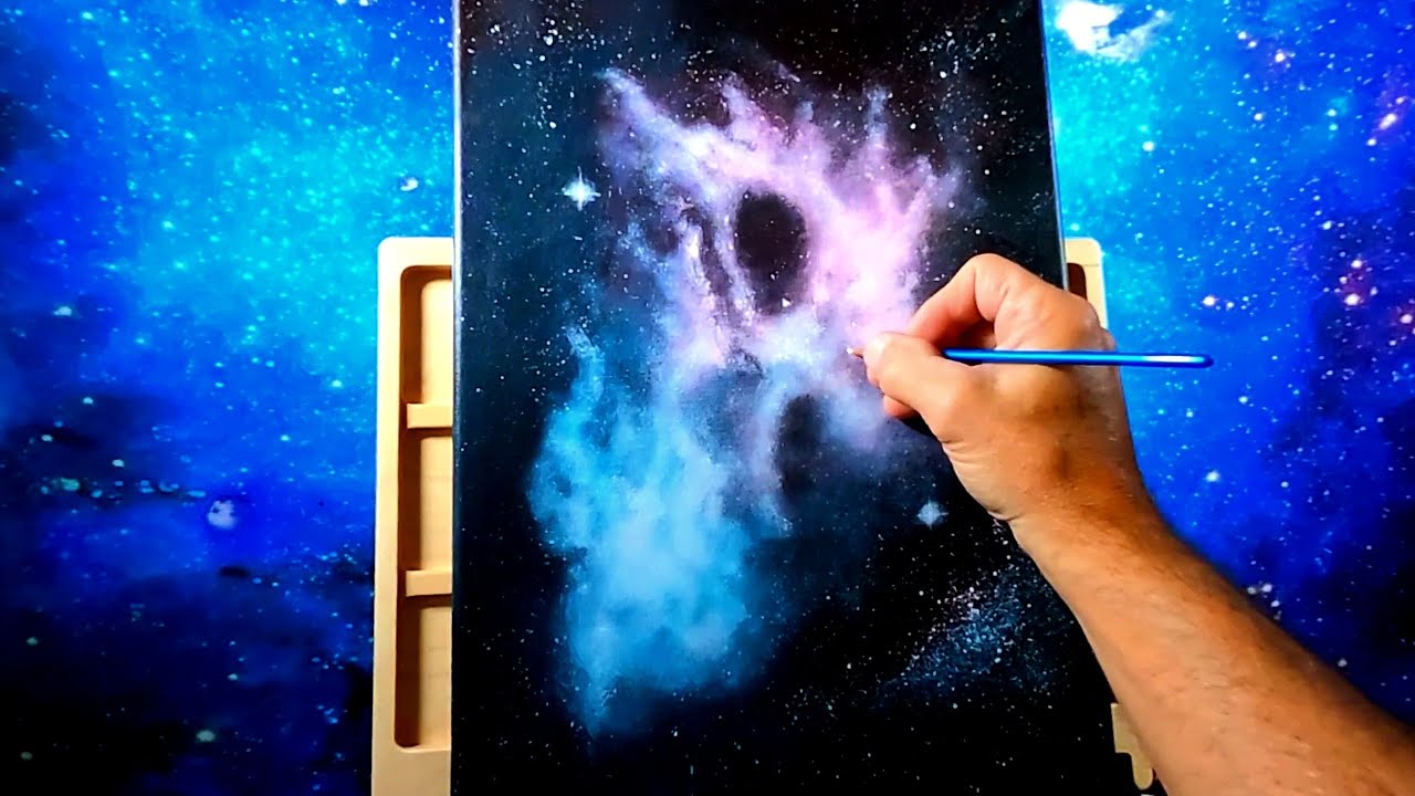 How to PAINT 3 Color Nebula | PAINTING ACRYLICS - YouTube