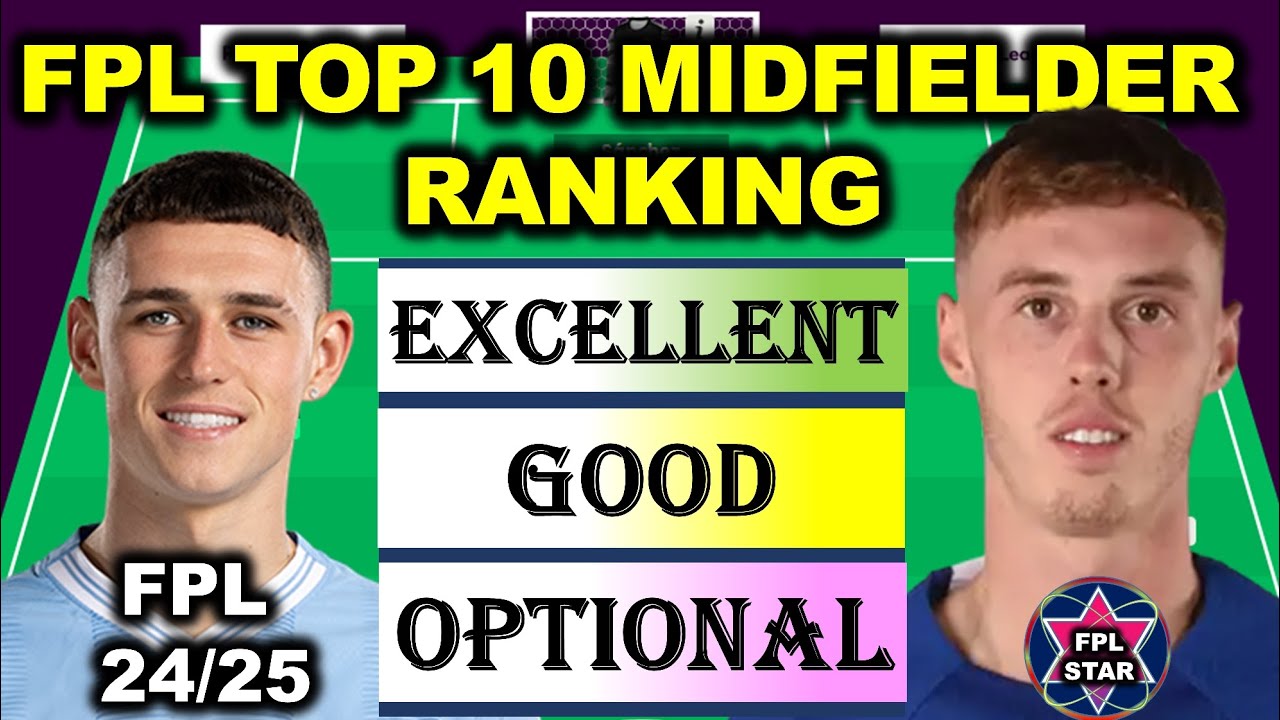 FPL Top 10 Midfielders Ranking | Foden Good FPL option! | Fantasy ...