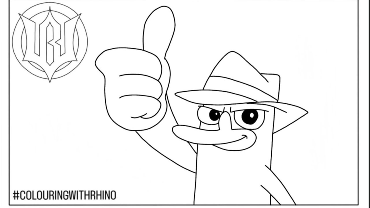 Perry the Platypus colouring page - YouTube