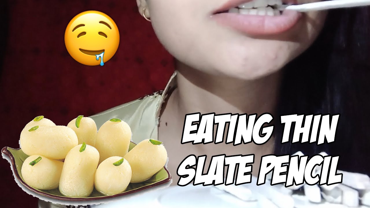 Eating thin Slate Pencil | ASMR Sound - YouTube