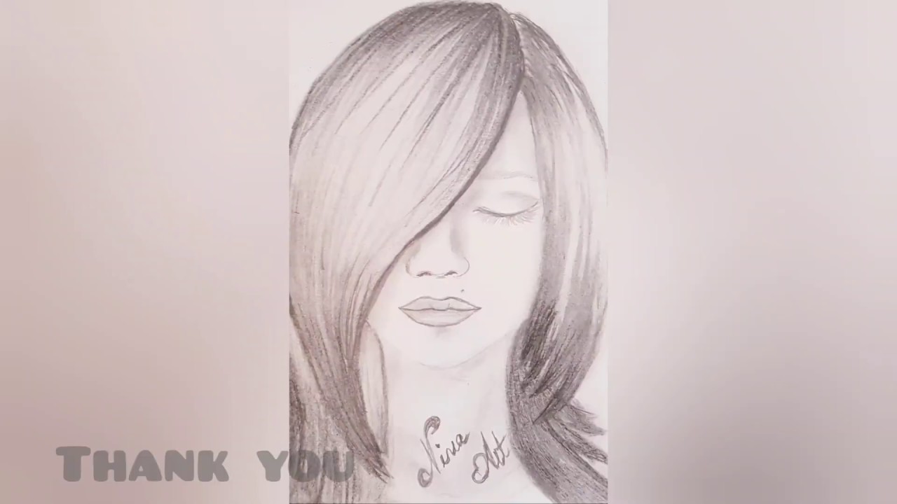 Speed drawing-cute girl! - YouTube