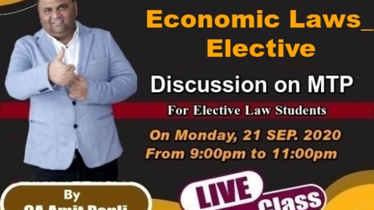 CA Final Elective Law - Discussion on MTP - YouTube