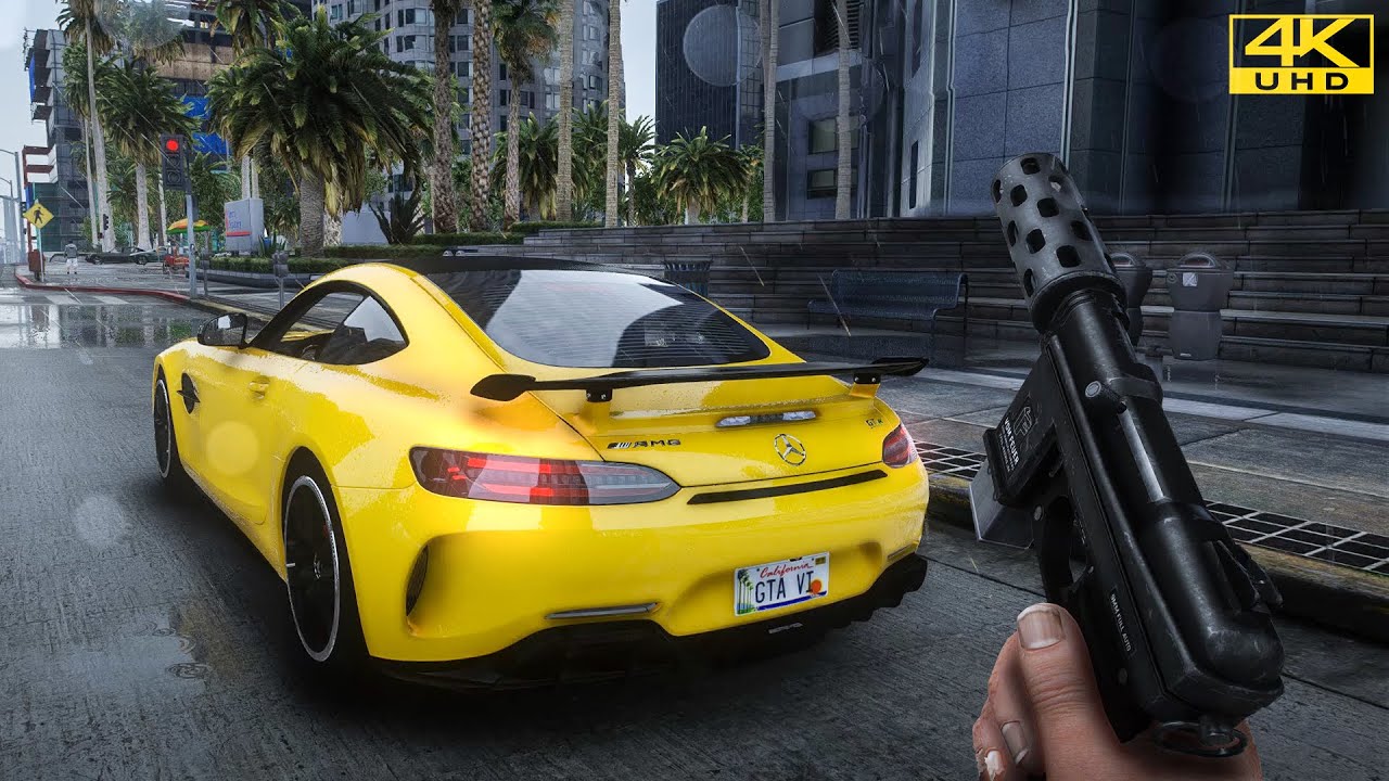 GTA 5 REAL LIFE Graphics - Mercedes-Benz AMG GT R BRUTAL Engine Sound ...