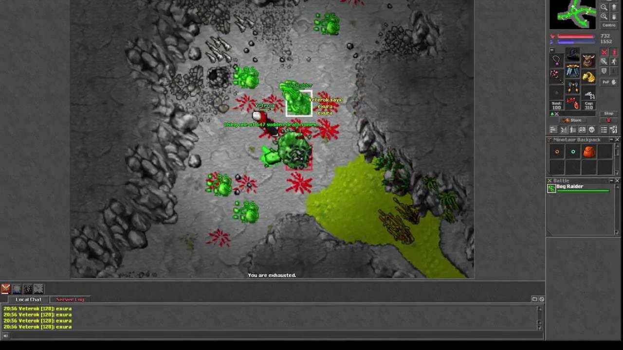 Veterok Sorcerer Tibia hunting of Defiler,Bog Raider,Dragon,Lord Dragon - YouTube