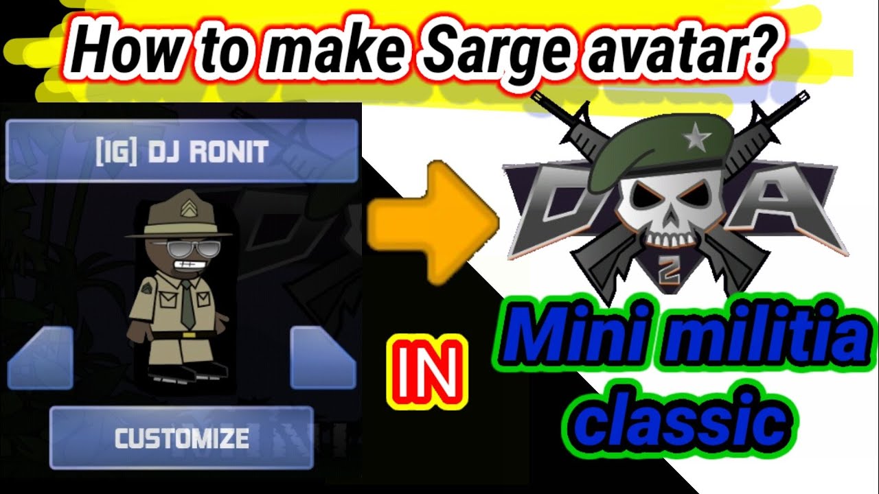 How to make🤔Sarge avatar in mini militia classic? - YouTube