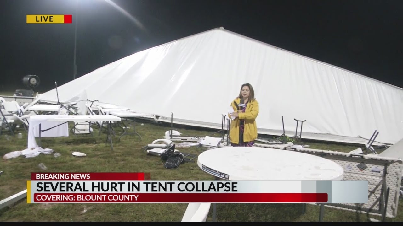 Tent collapse in Hayden - YouTube