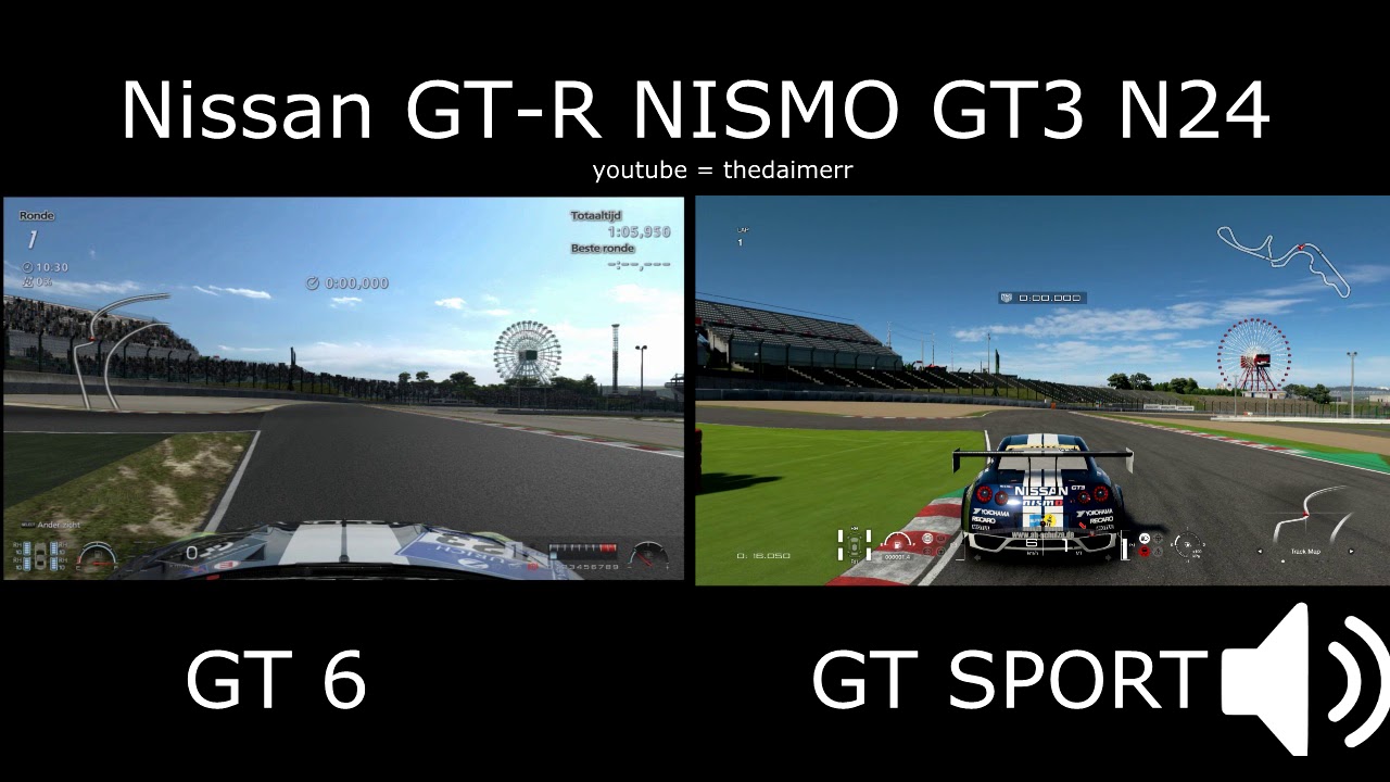 Nissan GTR Sound comparison GT Sport VS GT 6 - YouTube