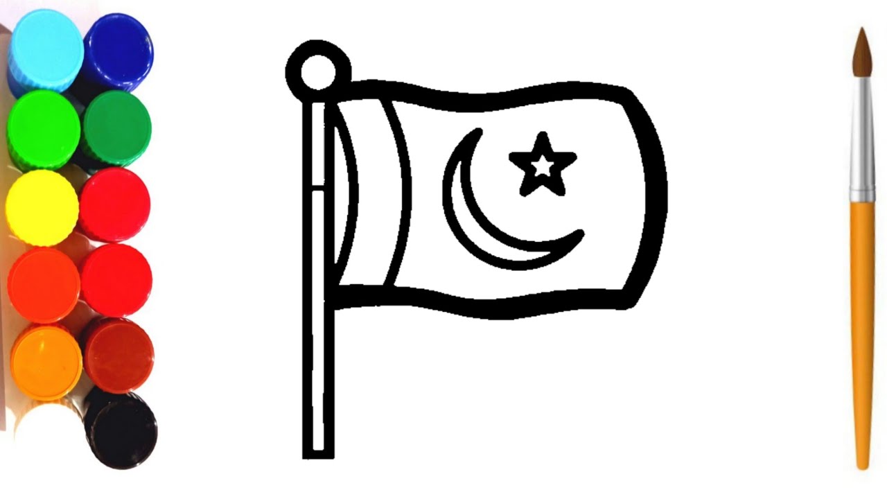 How to Draw Pakistan Flag For Kids Easy | Pakistan Flag Drawing # ...