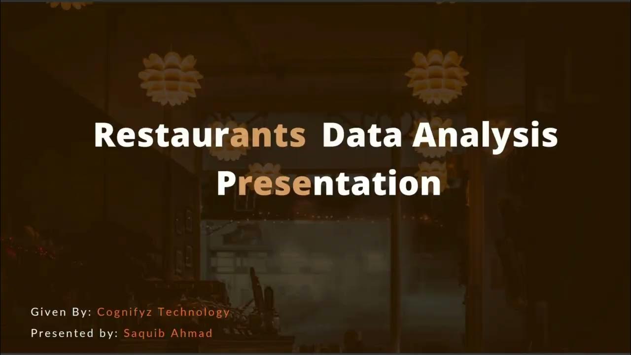 "Restaurant Data Analysis" Project by Cognifyz Technologies as a Data Analysis Intern. - YouTube