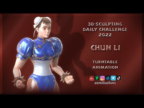 Chun Li (3D-Sculpting Daily Challenge 2022 - Day 17)