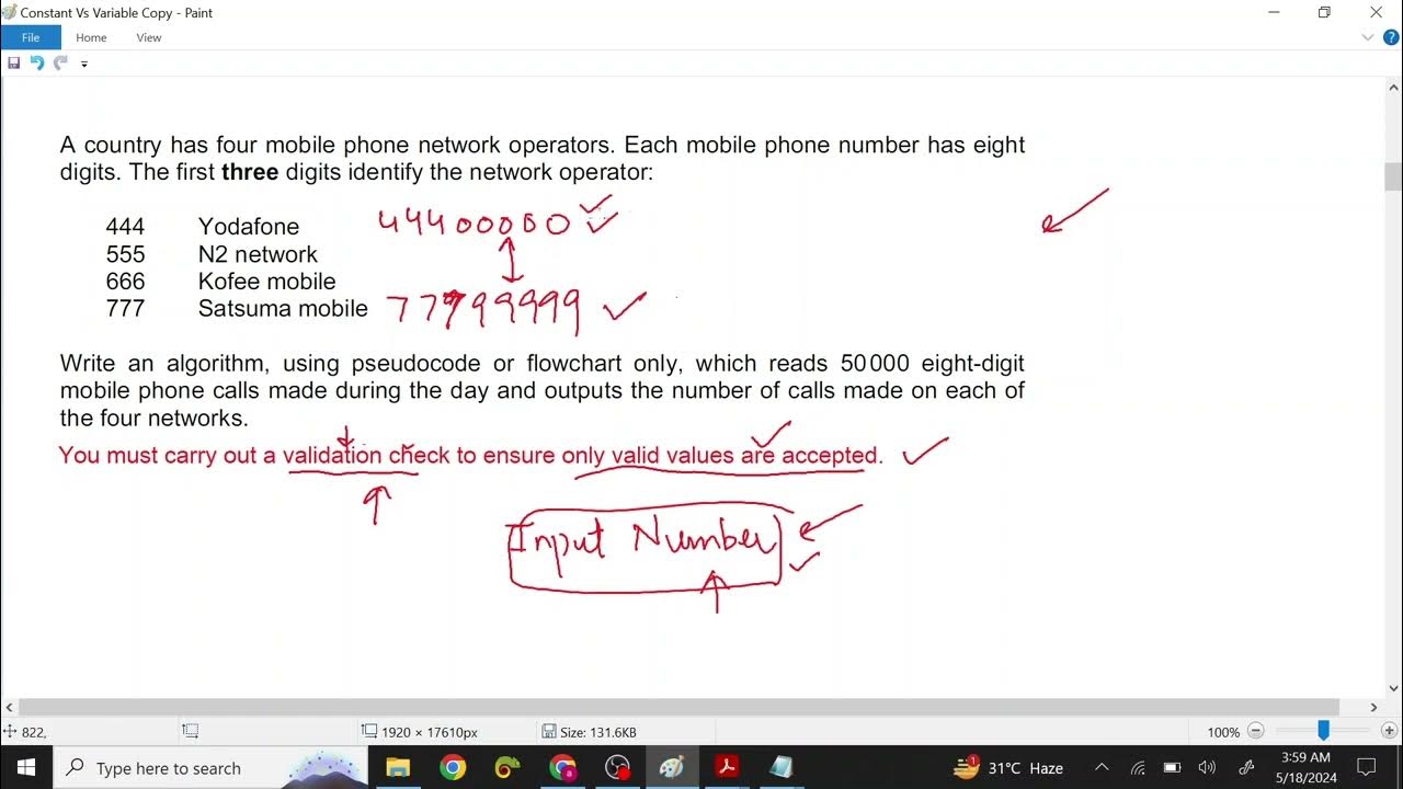 Pseudocode Example 4 Validation Check - YouTube