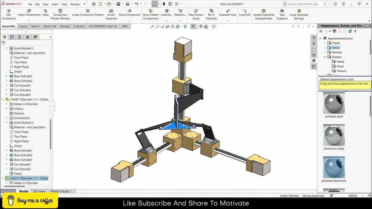Demo 3D printer Mechanism Assembly in Solidworks - YouTube