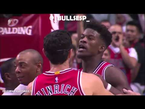 Jimmy Butler Fights Mason Plumlee | Chicago Bulls vs Portland Blazers ...