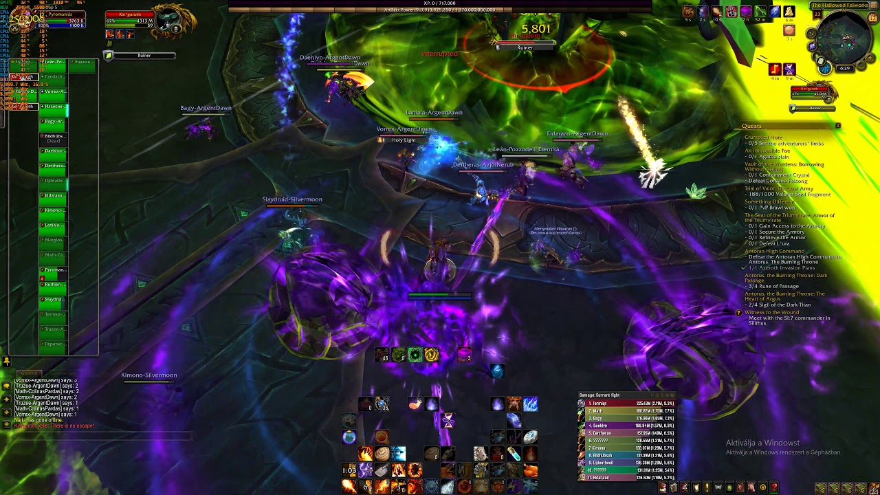 World Of Warcraft Antorus Raid Normal 4k max graphics i7 7800x 5,1 ghz ...