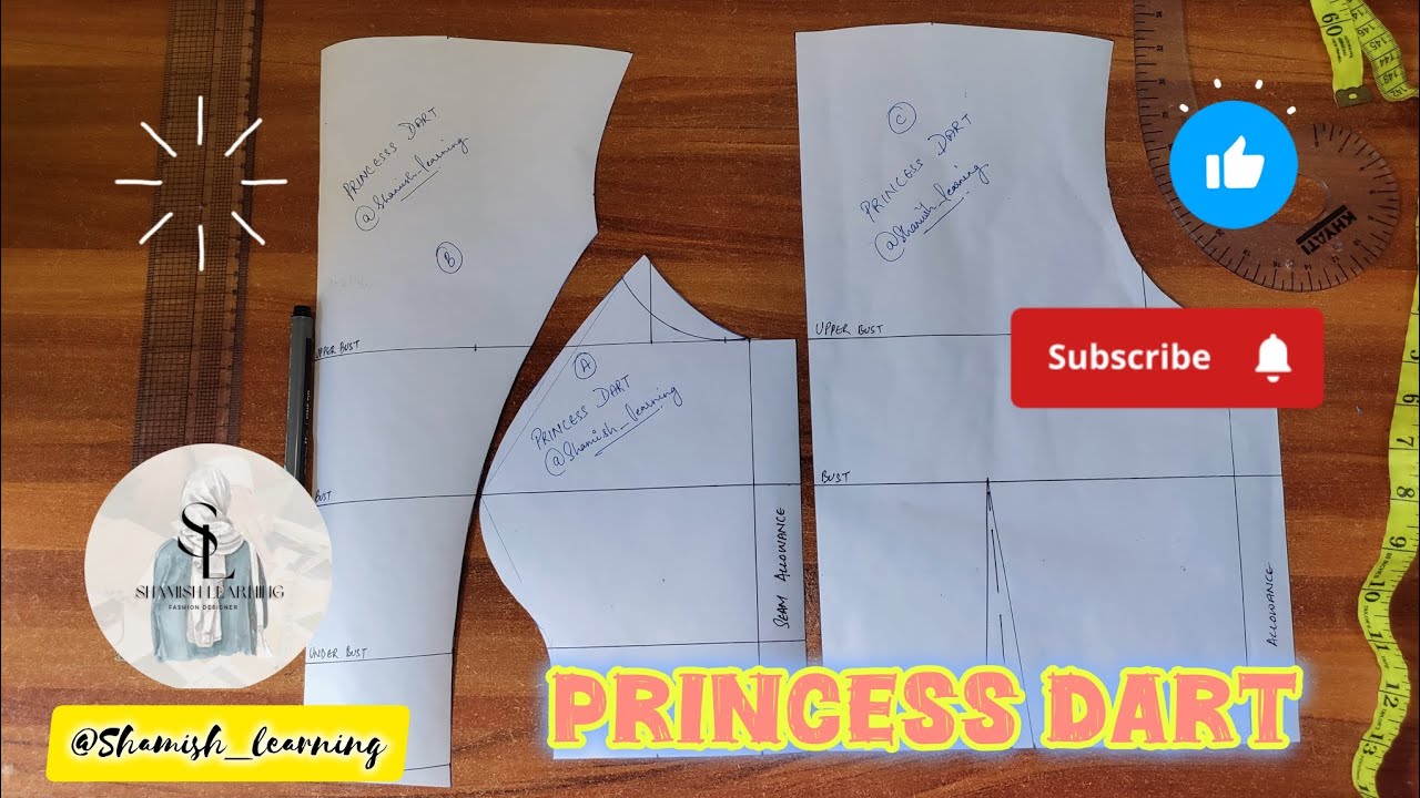 How to Draft a Princess Dart | Easy Pattern Making | Step-by-Step Guide ...