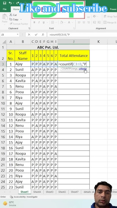 Excel interview questions || countif formula in excel #shorts #howto - YouTube