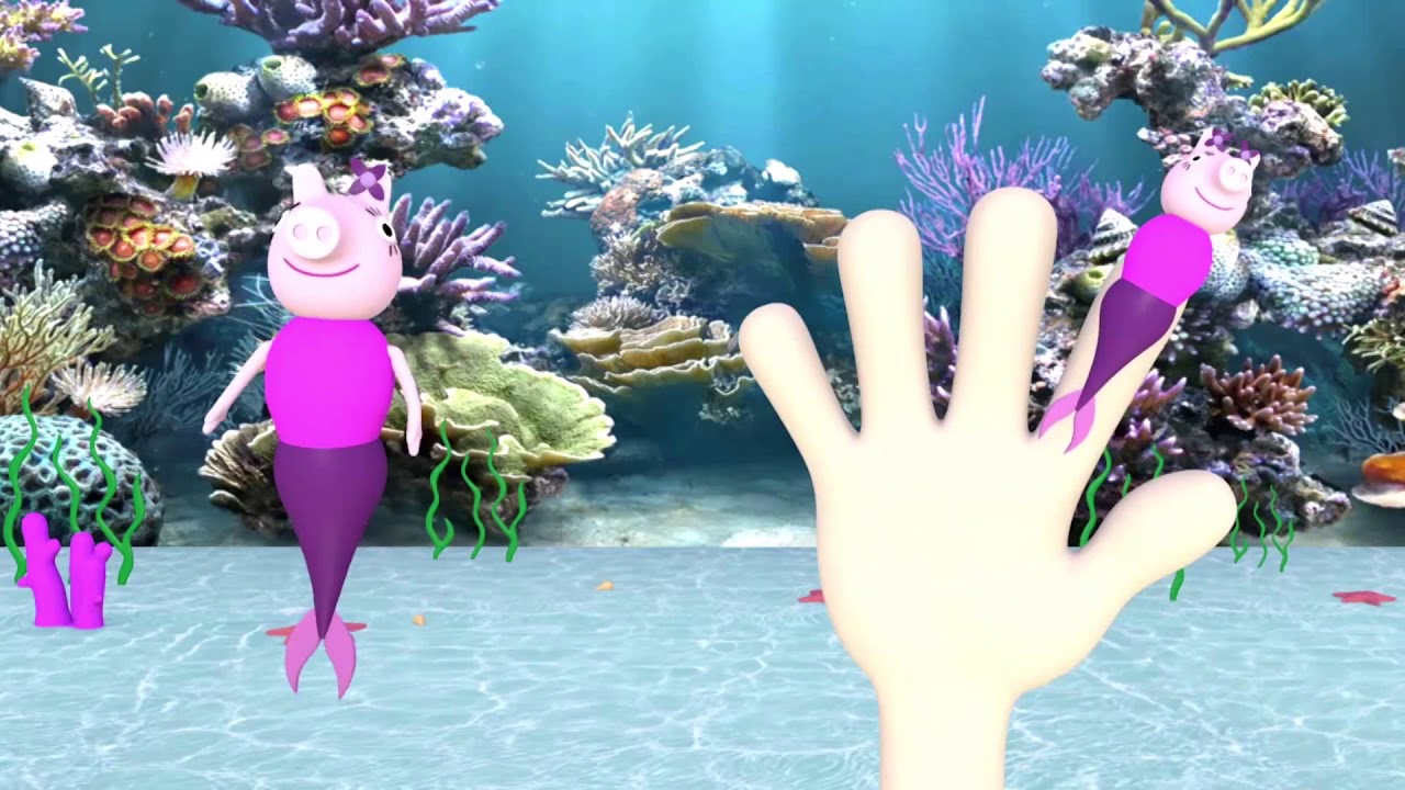 Peppa Pig Mermaid 3D Finger Family Nursery Rhyme for Children - YouTube