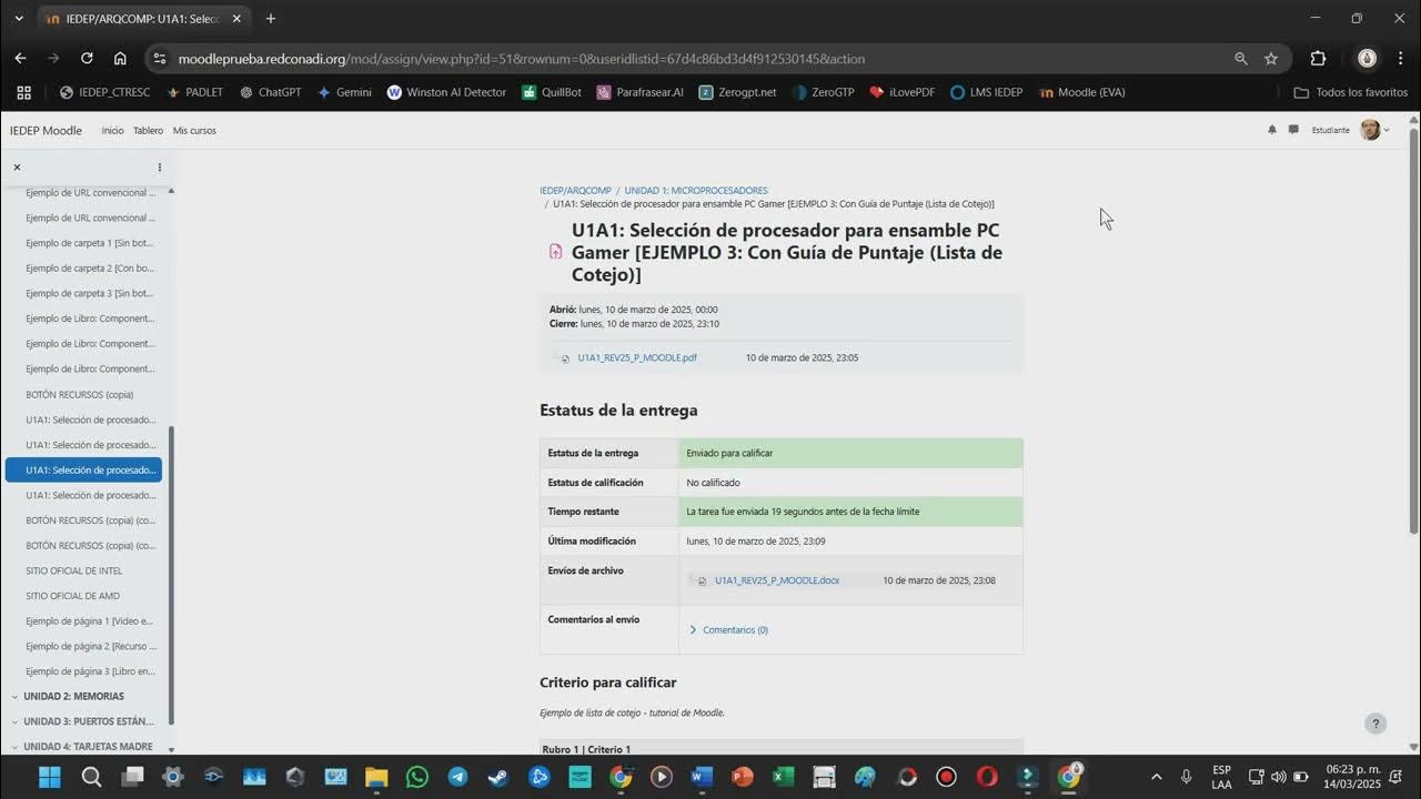 IEDEP - Tutoriales básicos de Moodle - Creación de Guía de Puntaje y Proceso de Calificación ...