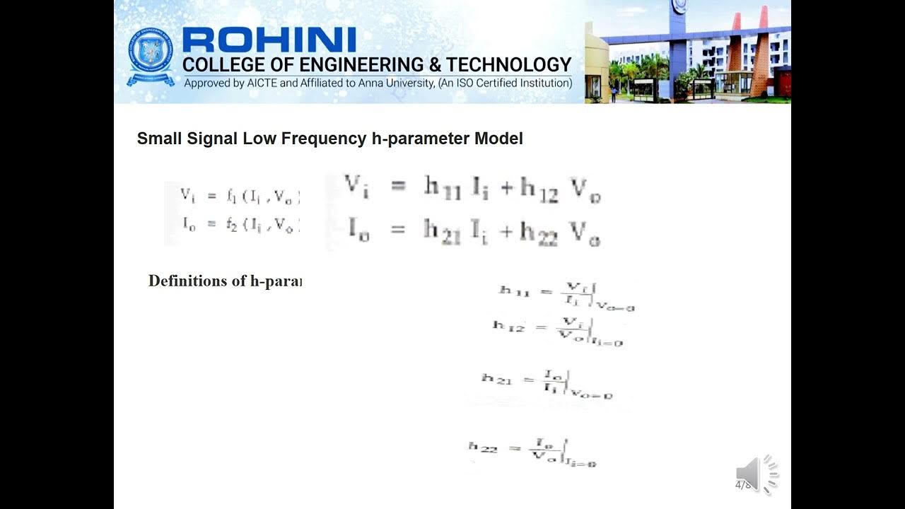 Small Signal Low Frequency h parameter Model - YouTube