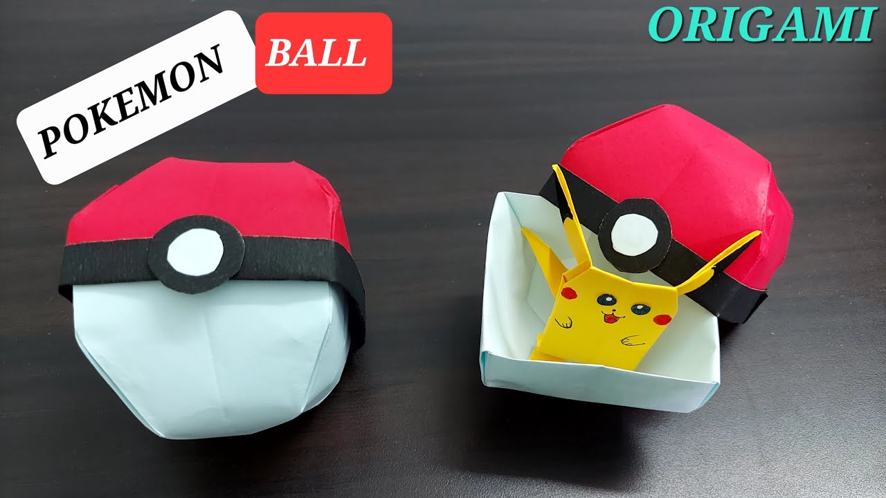HOW TO MAKE ORIGAMI POKEMON BALL/PAPER TOY - YouTube