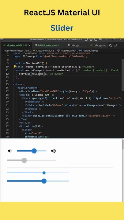 Must Know #react material UI Slider concept #shorts #hindi - YouTube