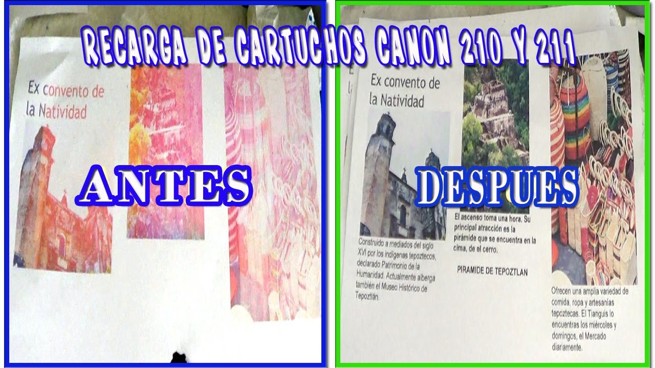 COMO RECARGAR CARTUCHOS CANON 210 Y 211 - YouTube