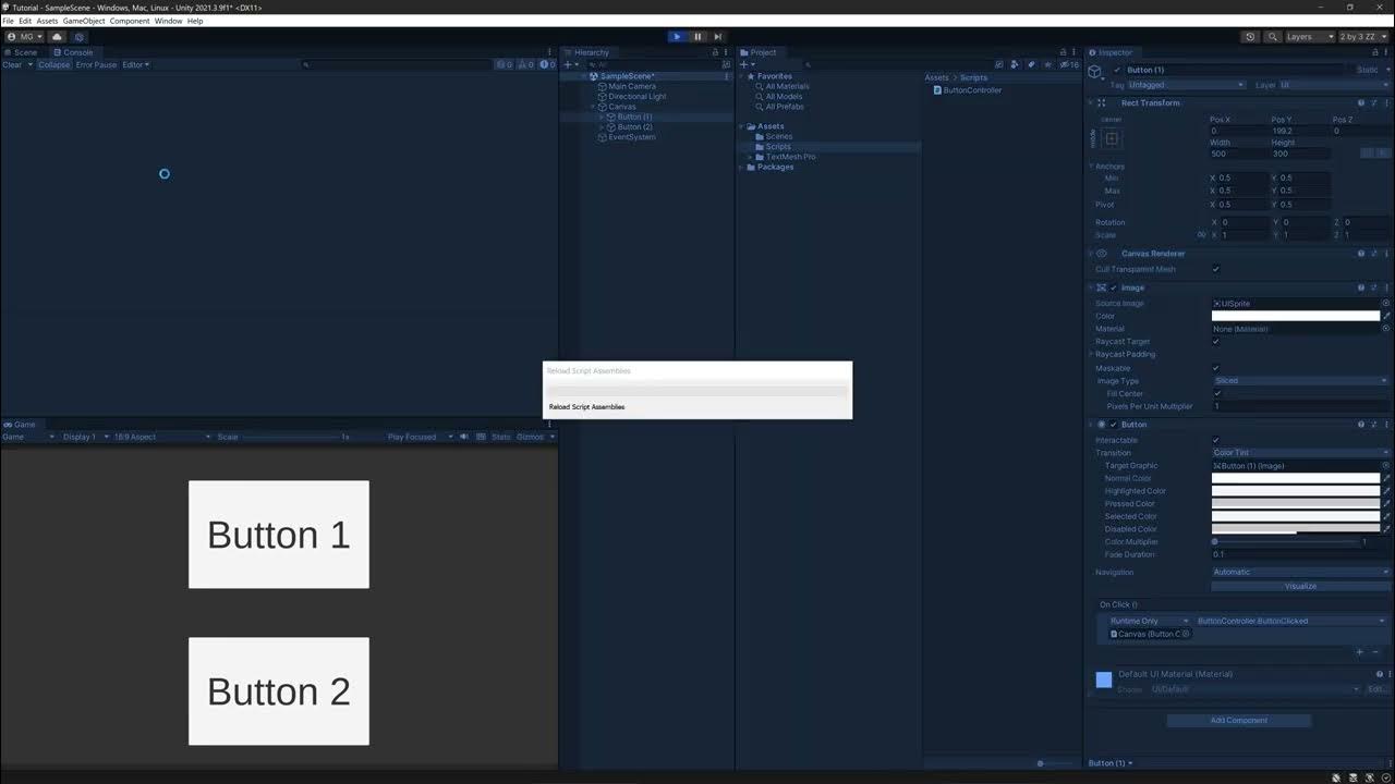 Unity Button Onclick Vs Addlistener Youtube